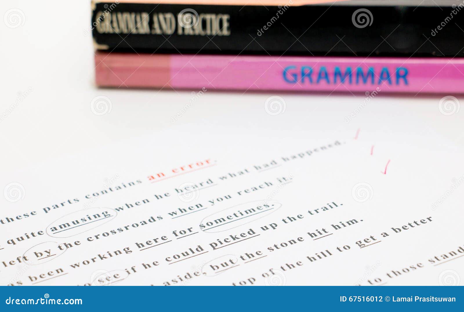 English grammar sheet stock photo. Image of english, marking - 67516012