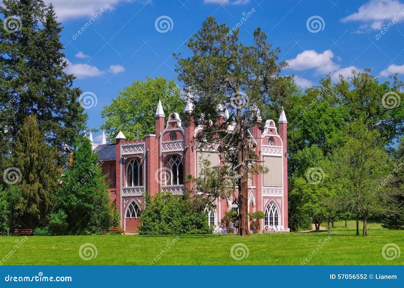 English Grounds of Woerlitz Gothic House Stock Photo - Image of villa ...