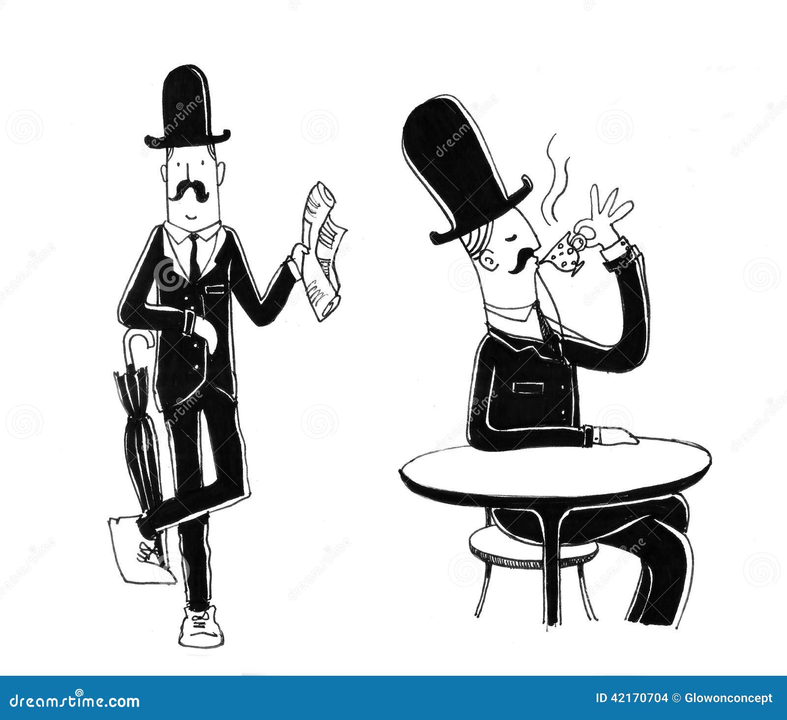 British Drinking Tea Cartoon