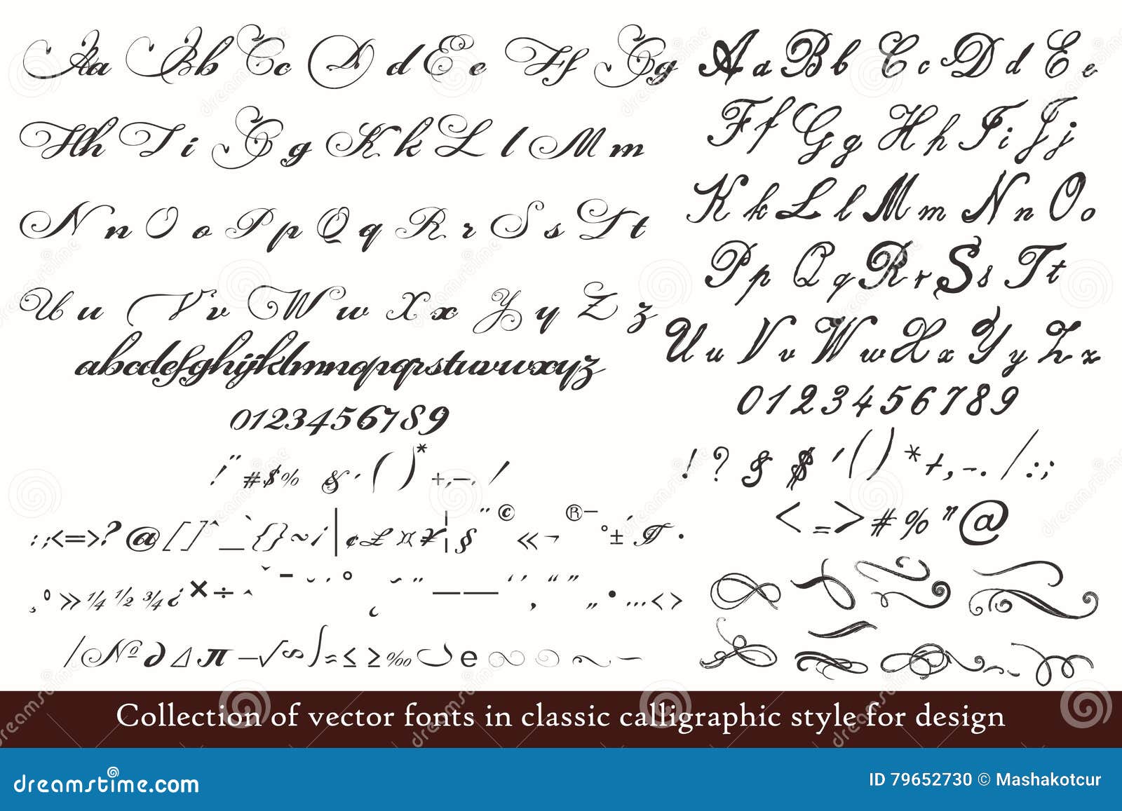 English Hand Drawn ABC in Classic Vintage Style Stock Vector ...