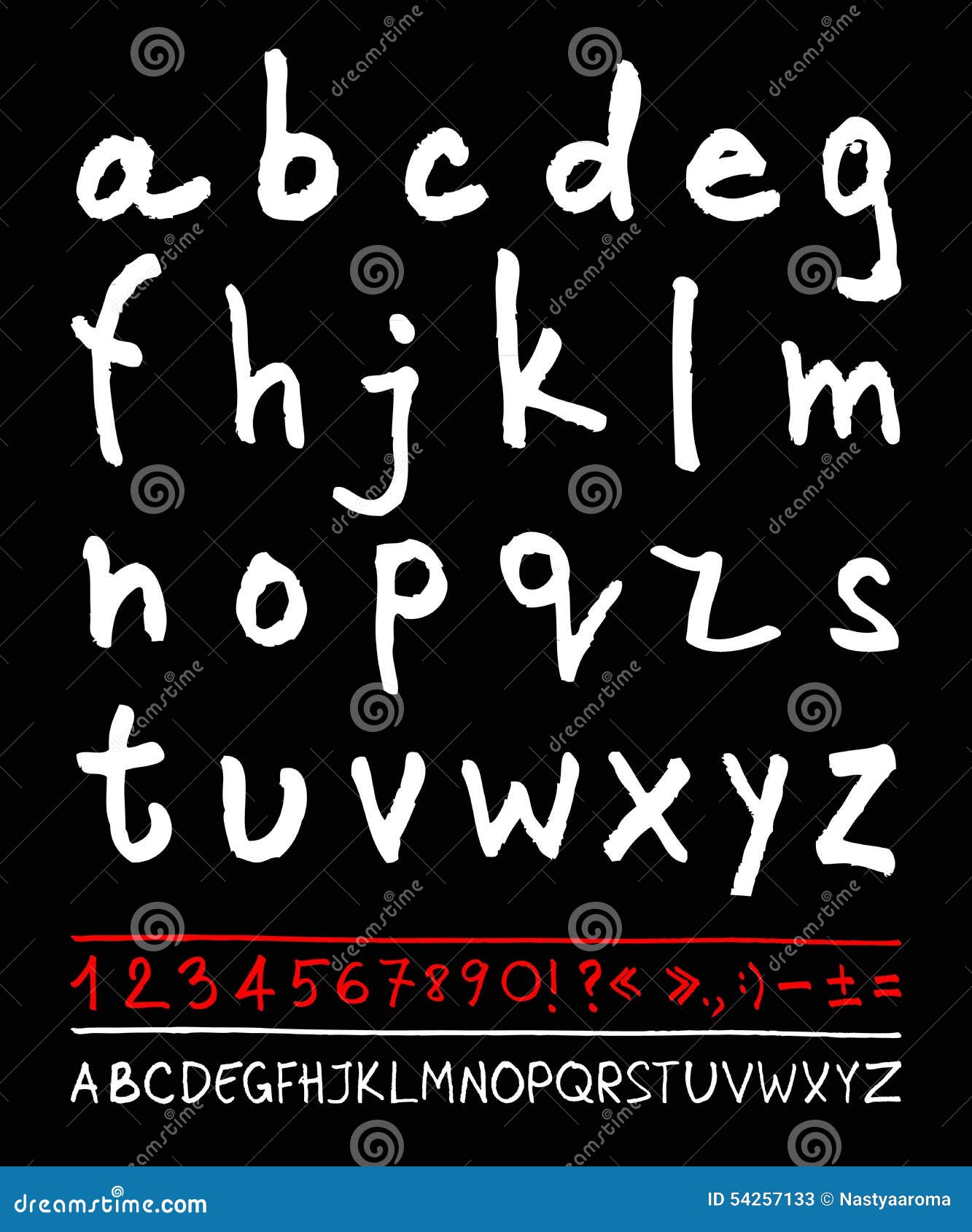 English Handwriting Alphabet Stock Vector - Illustration of doodle ...