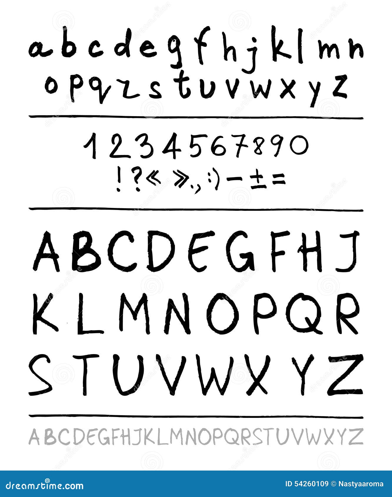 English Handwriting Alphabet Stock Vector - Illustration of doodle ...