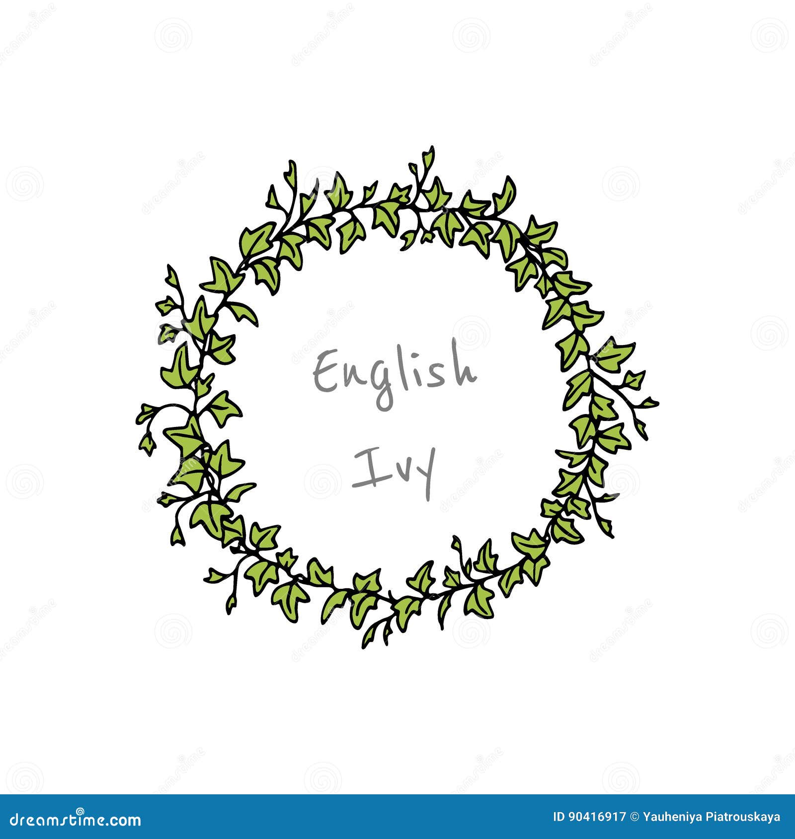 English ivy wreath stock vector. Illustration of frame - 90416917
