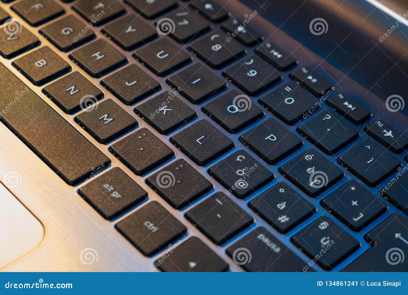 English Keyboard. Macro Shot with Different Lights. Stock Image - Image ...