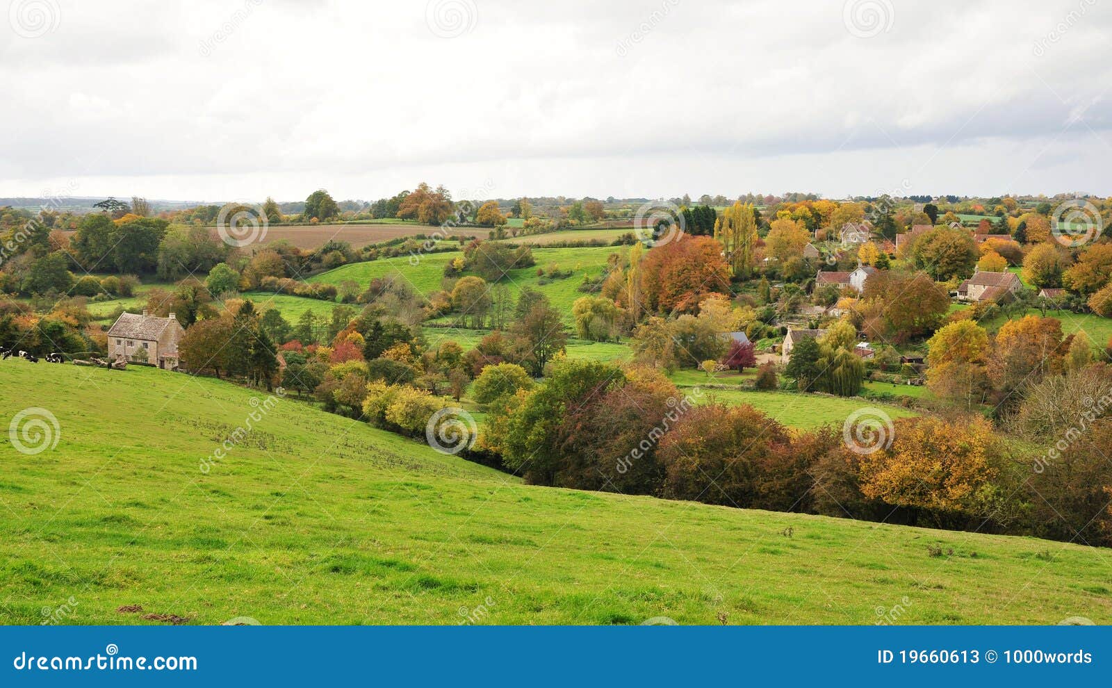 English Landscape in Autumn Stock Image - Image of fields, agricultural ...