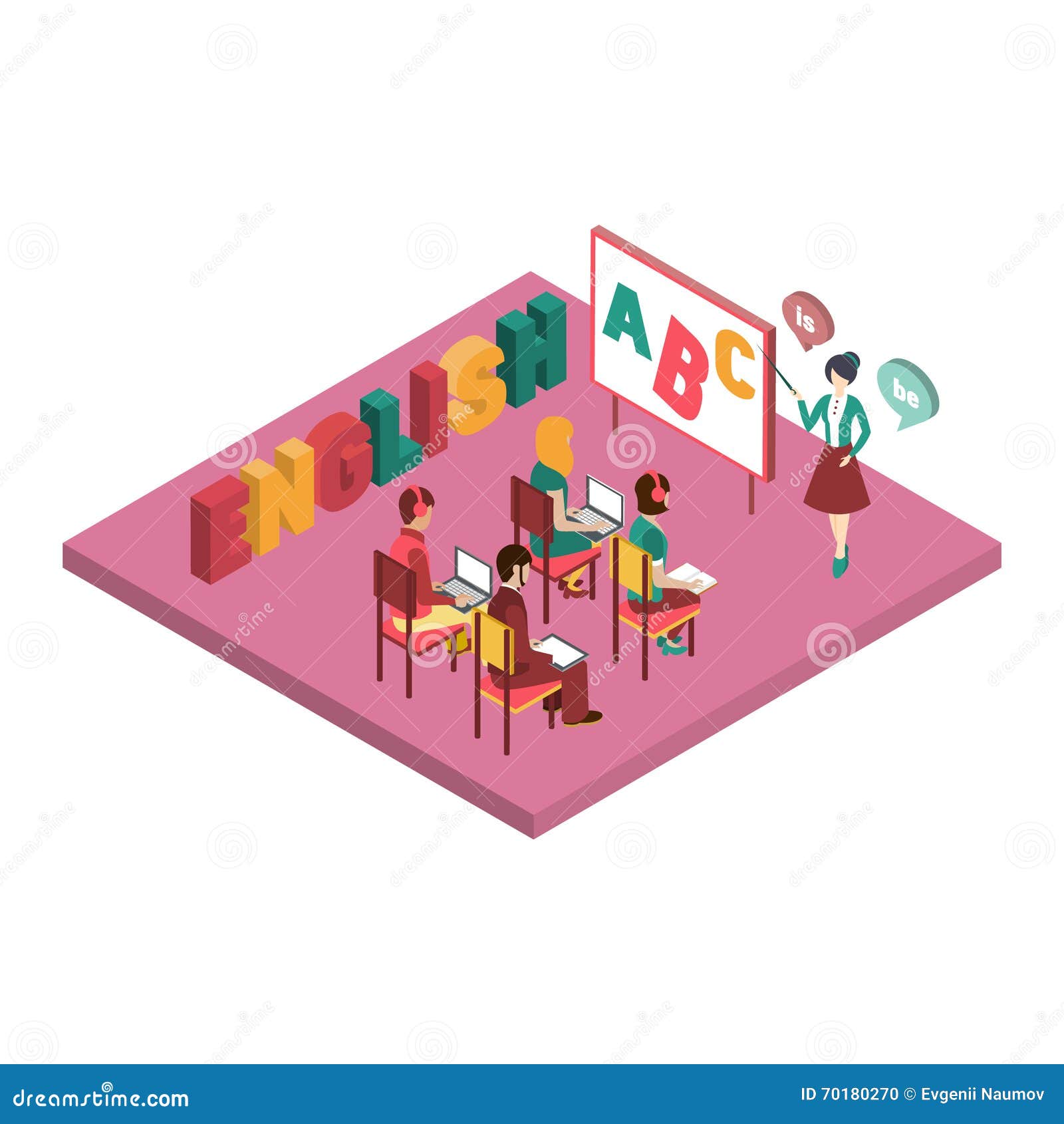 English Language Class stock vector. Illustration of simple - 70180270