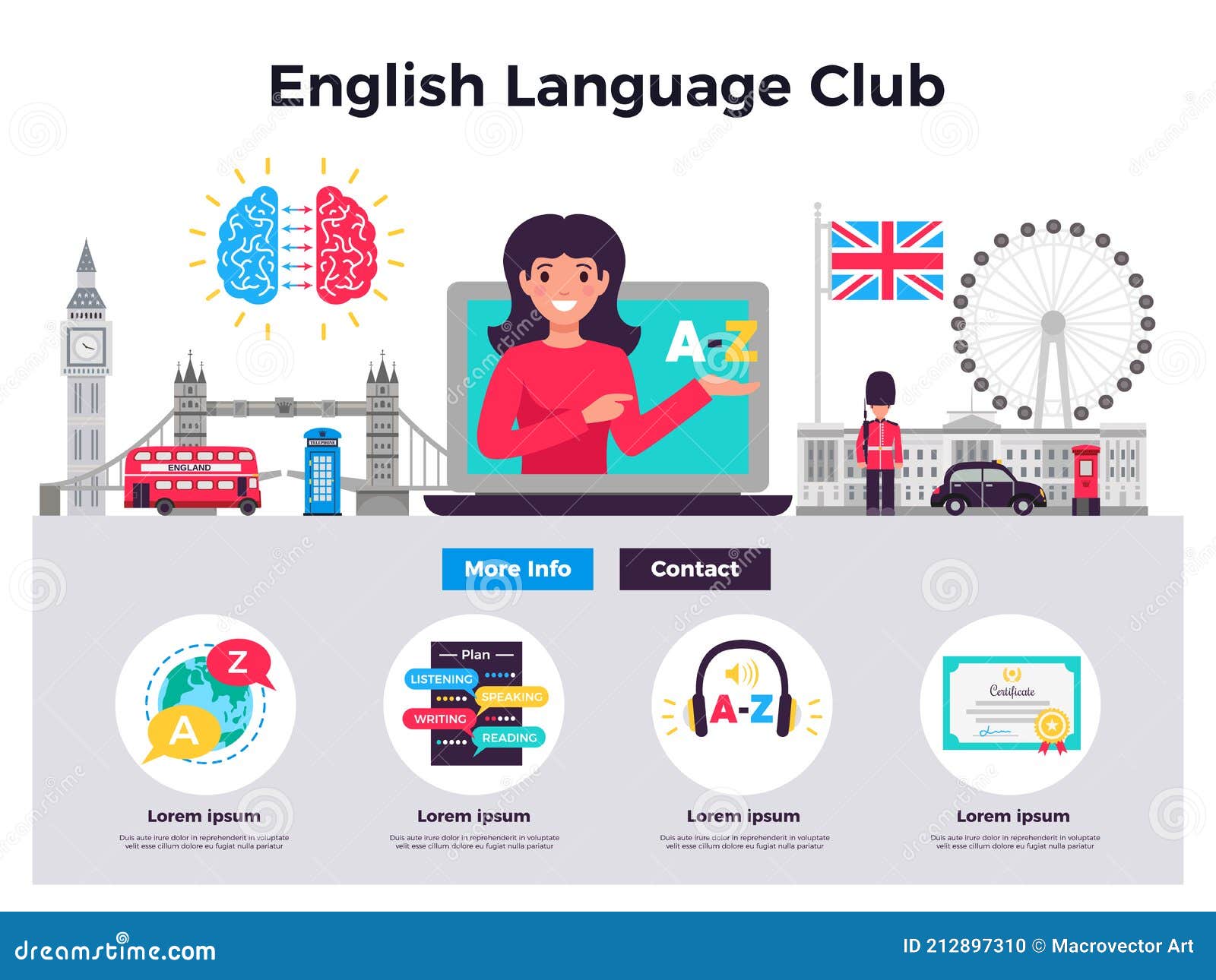 English Language Club Banners Stock Vector - Illustration of assistance ...