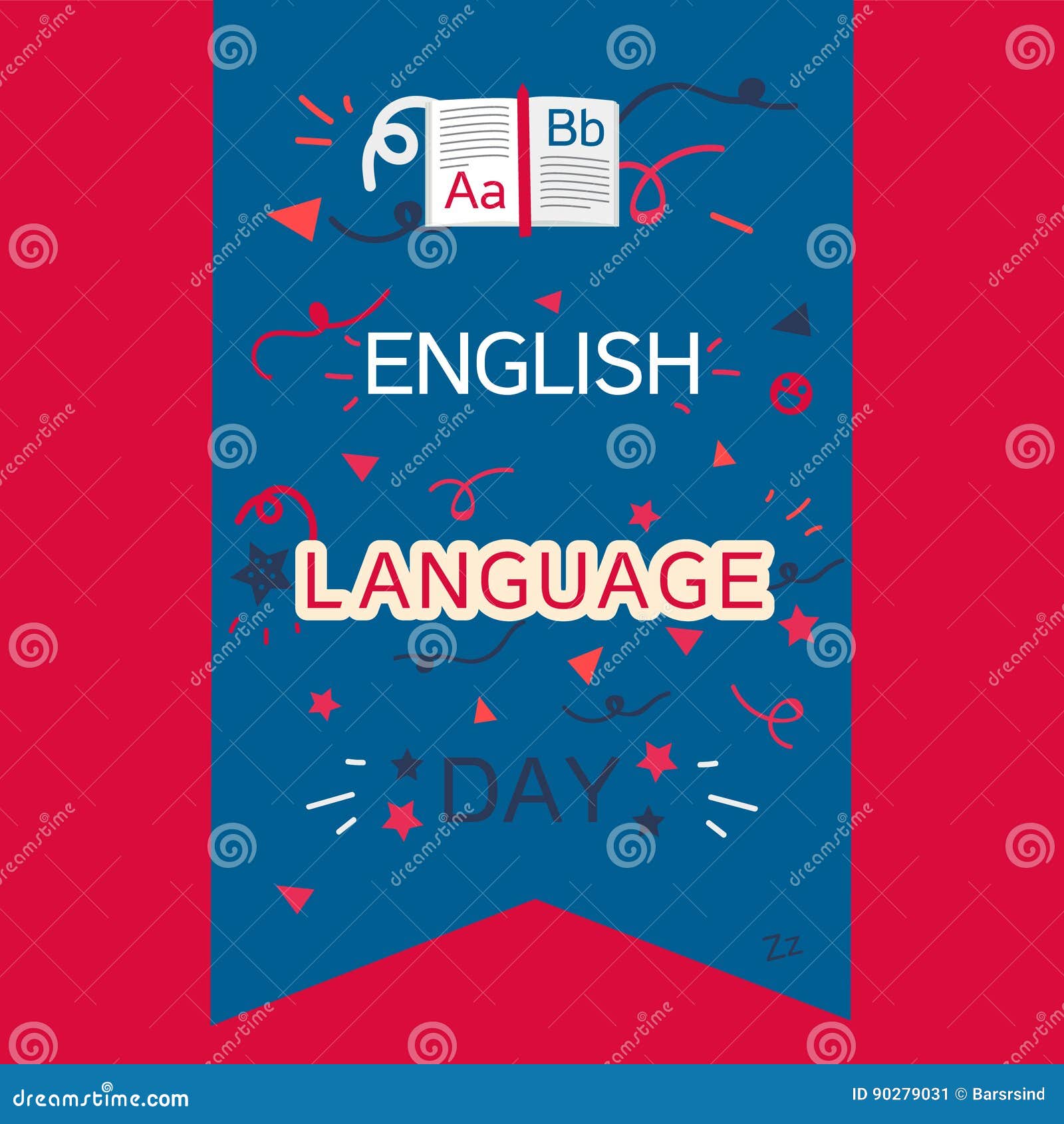 English Language Day Banner Stock Illustration - Illustration of ...