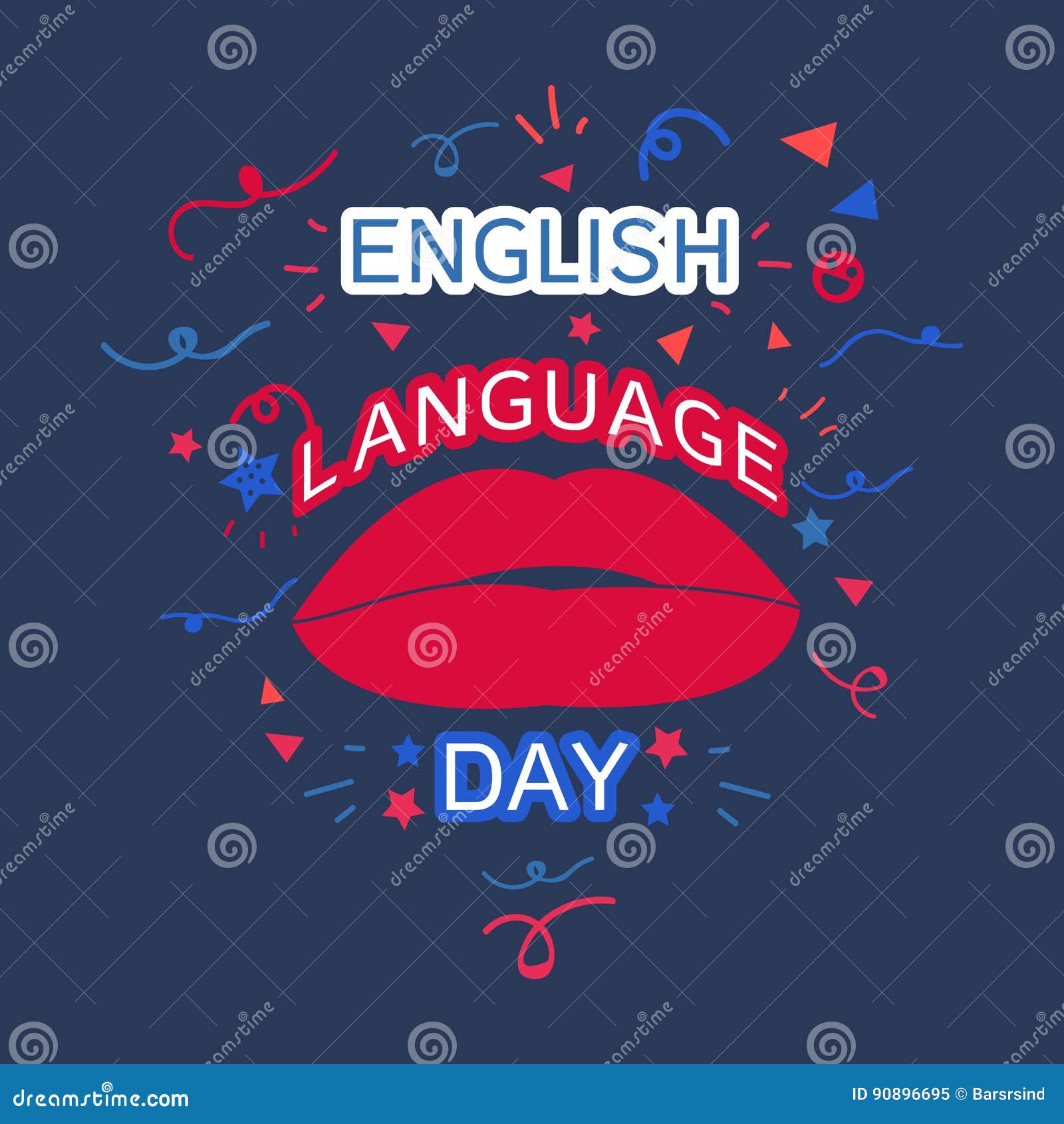 English Language Day Banner Stock Illustration - Illustration of ...