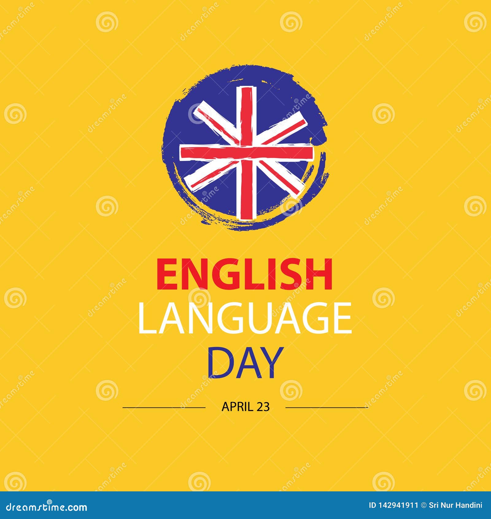English Language Day Concept. April 23 Stock Illustration ...