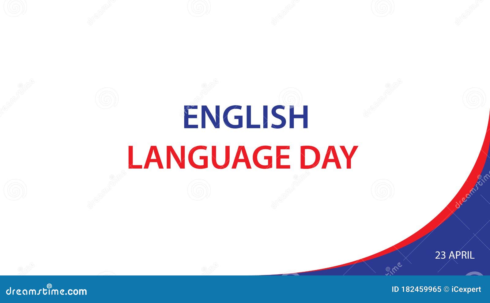 English Language Day stock vector. Illustration of ribbon - 182459965
