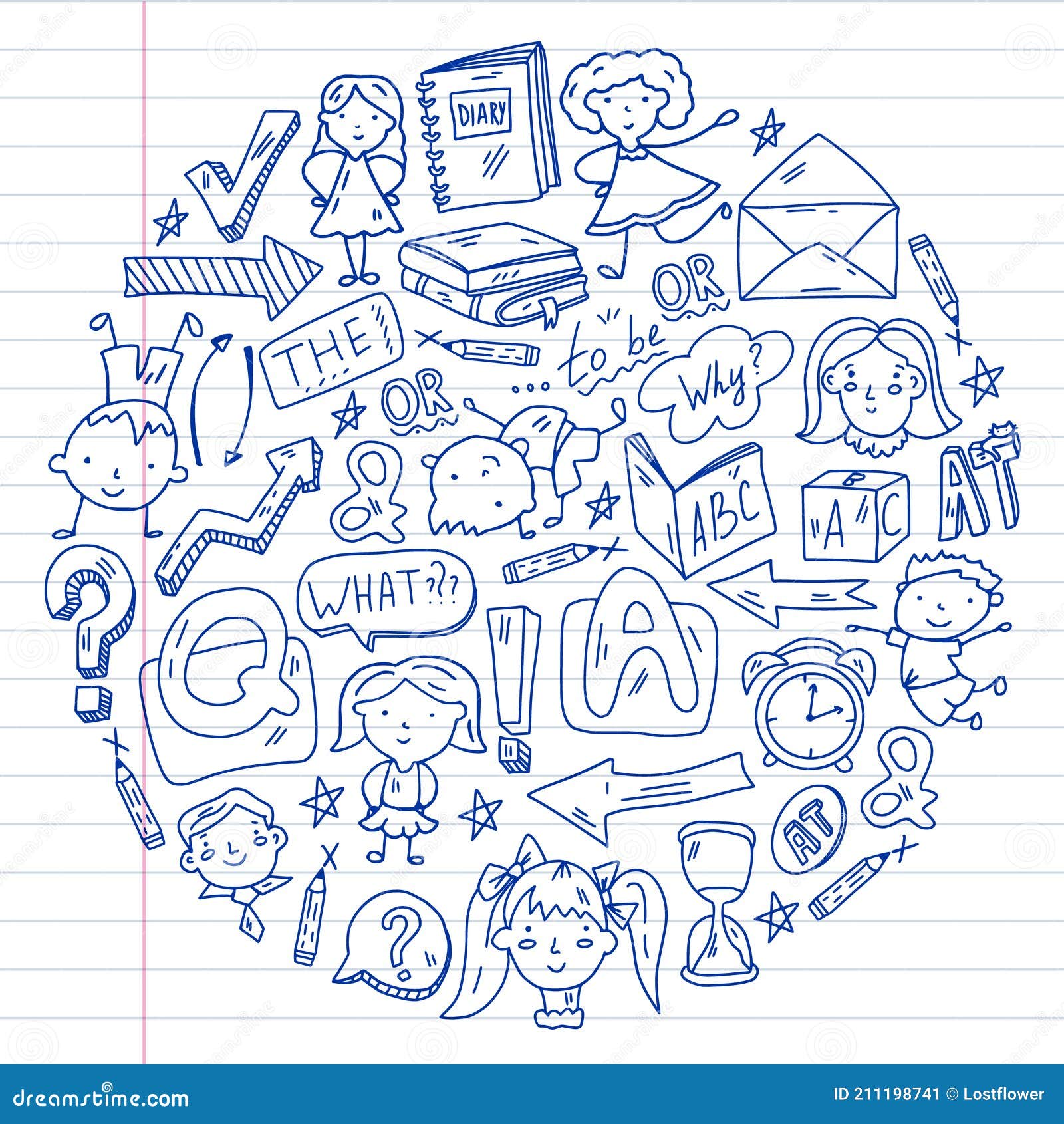 English Language. Flat Design, Vector Pattern. Stock Vector ...