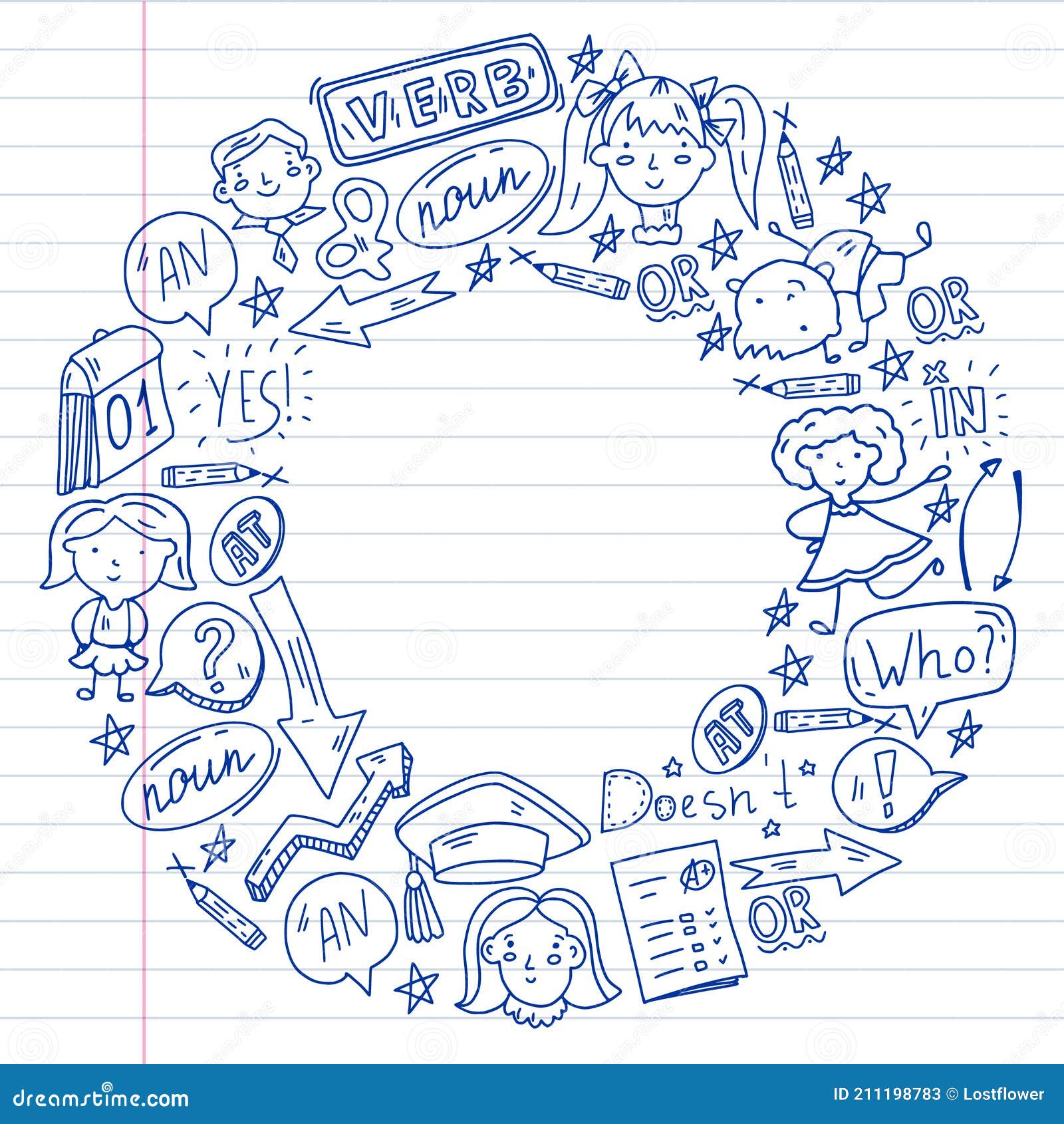 English Language. Flat Design, Vector Pattern. Stock Vector ...