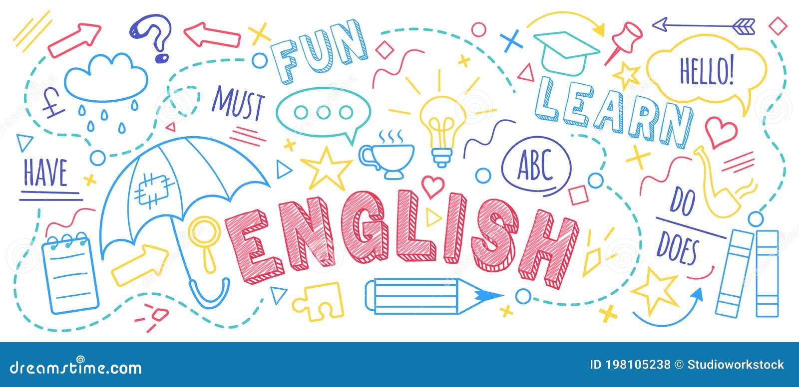 English Language Learning Concept Vector Stock Vector - Illustration of ... English Language Learning Concept Vector Stock Vector - Illustration of ...