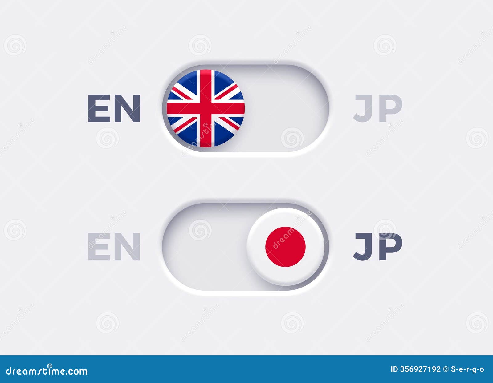 English Language Mode and Japan Language Mode Toggle Switch Buttons ...