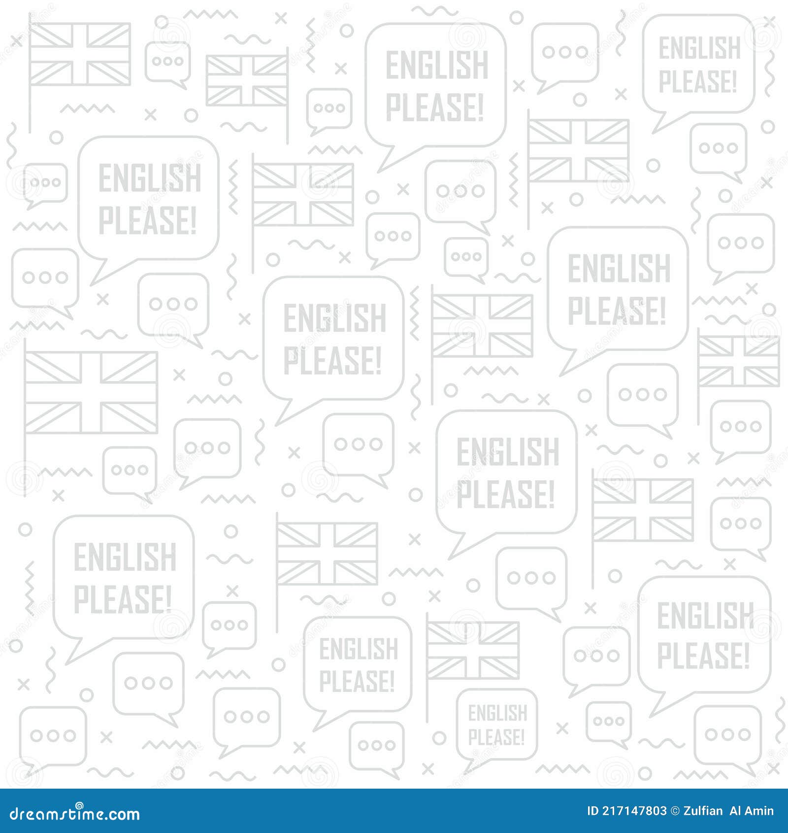 English Language Pattern Design. Stock Vector - Illustration of alarm ...