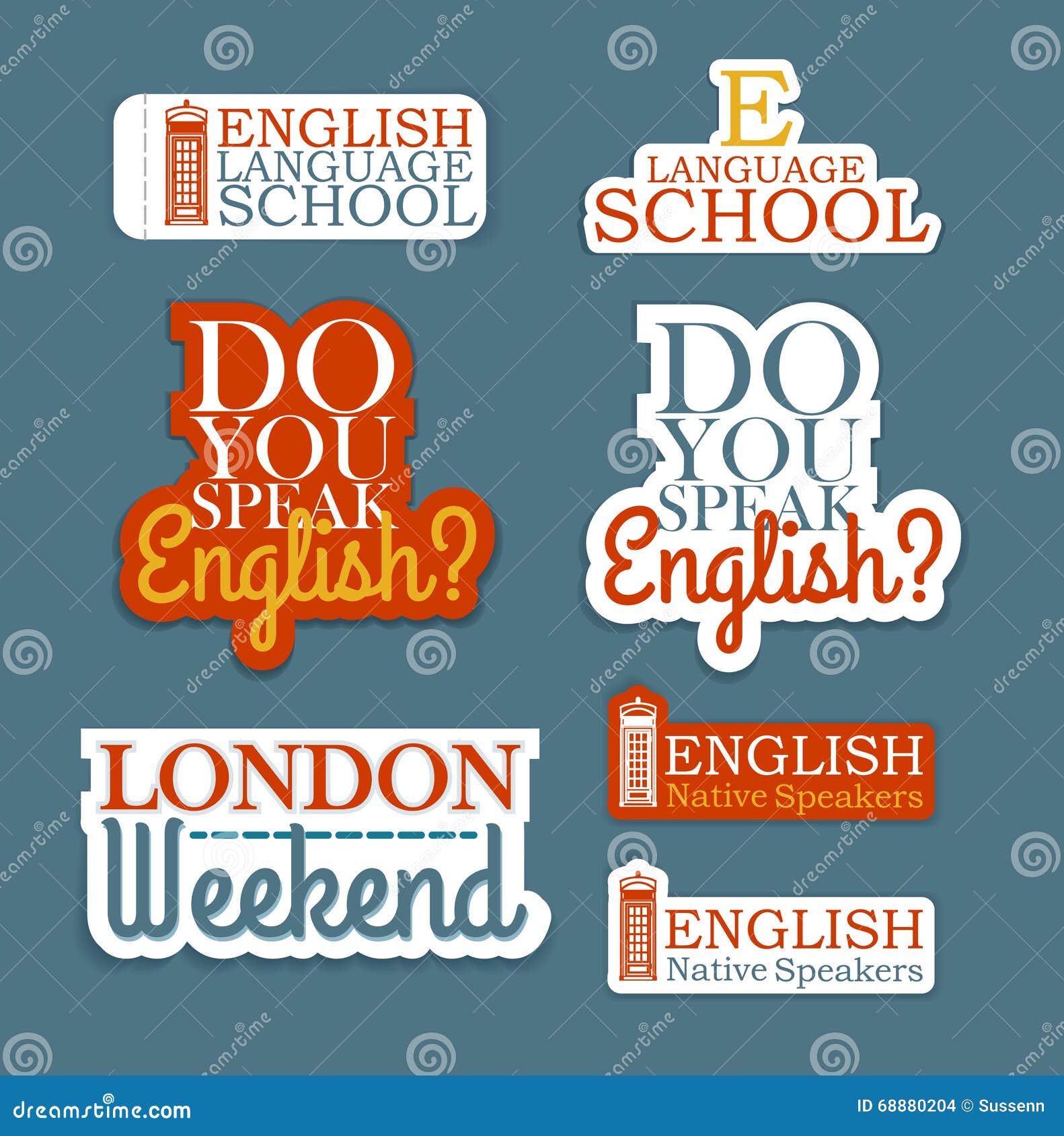 English Language Set stock vector. Illustration of lesson - 68880204