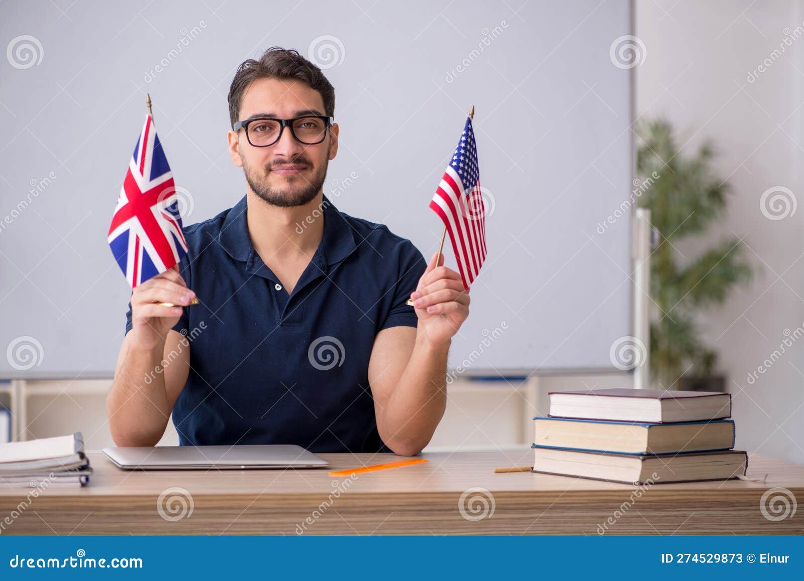 Male English Language Teacher in Front of White Board Stock Image ...
