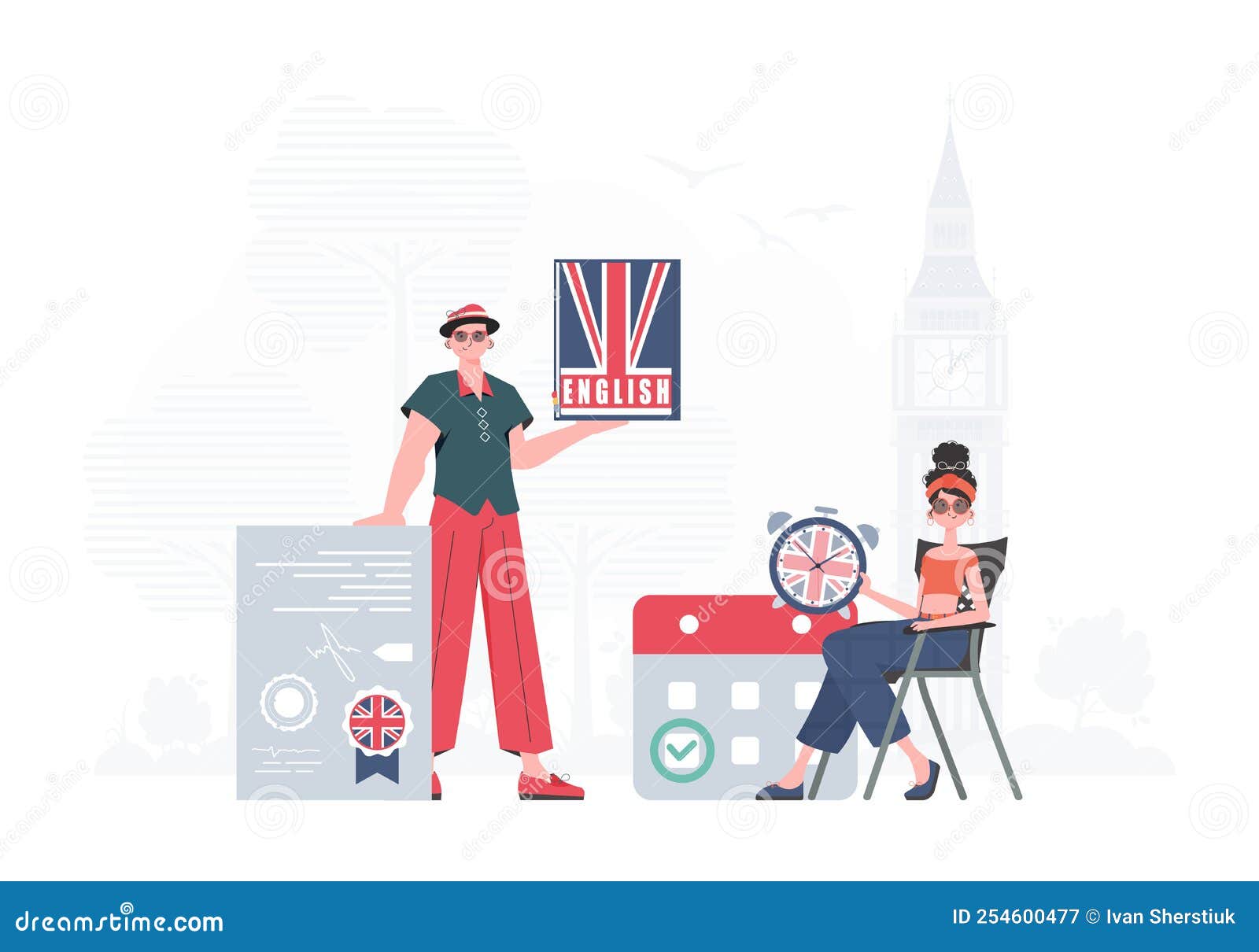 English Language Team. the Concept of Learning English. Flat Modern ...