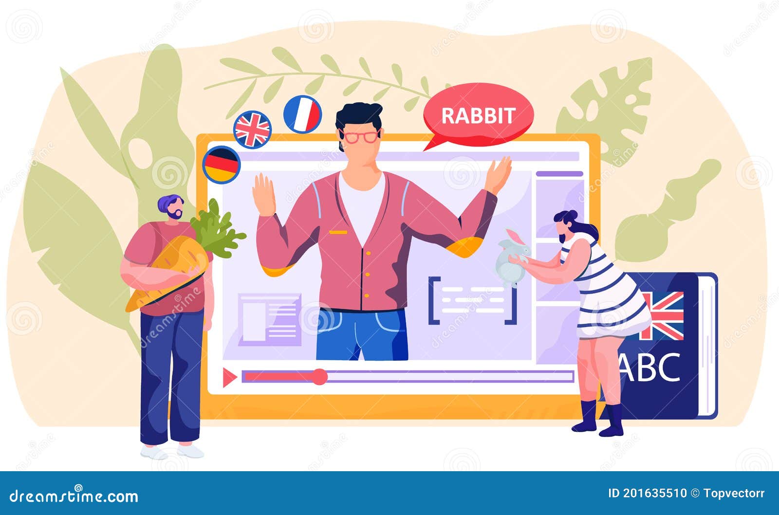 English Lesson on the Screen of a Computer. Learn English Online ...