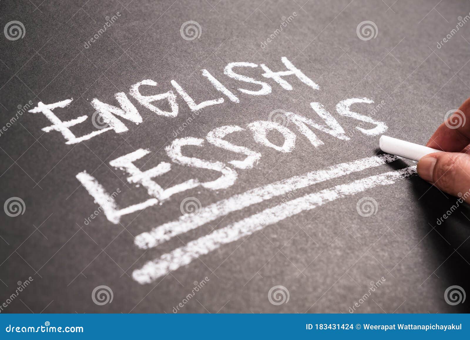 English Lessons on Chalkboard Stock Photo - Image of learning, english ...