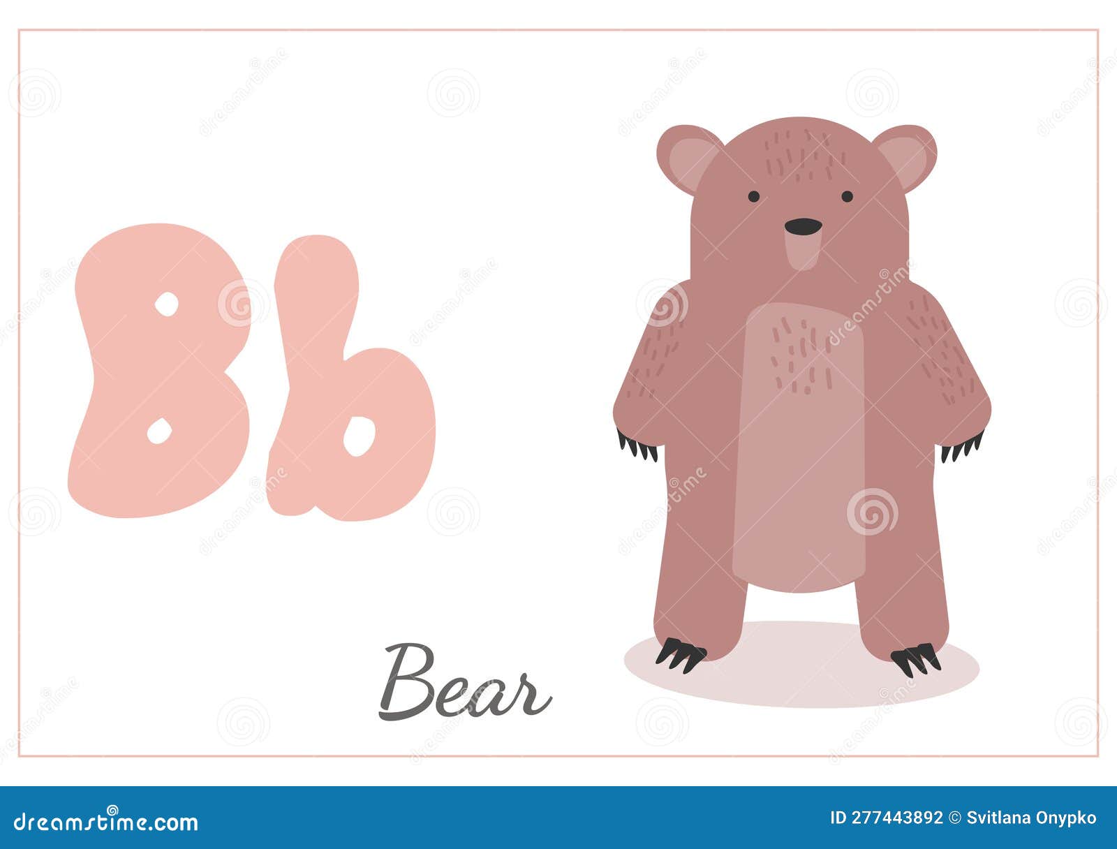The English Letter B and the Bear Stock Vector - Illustration of cute ...