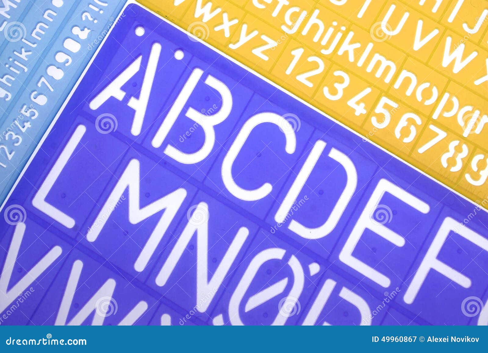 English Letters Plastic Stencils Alphabet Stock Image - Image of blue ...