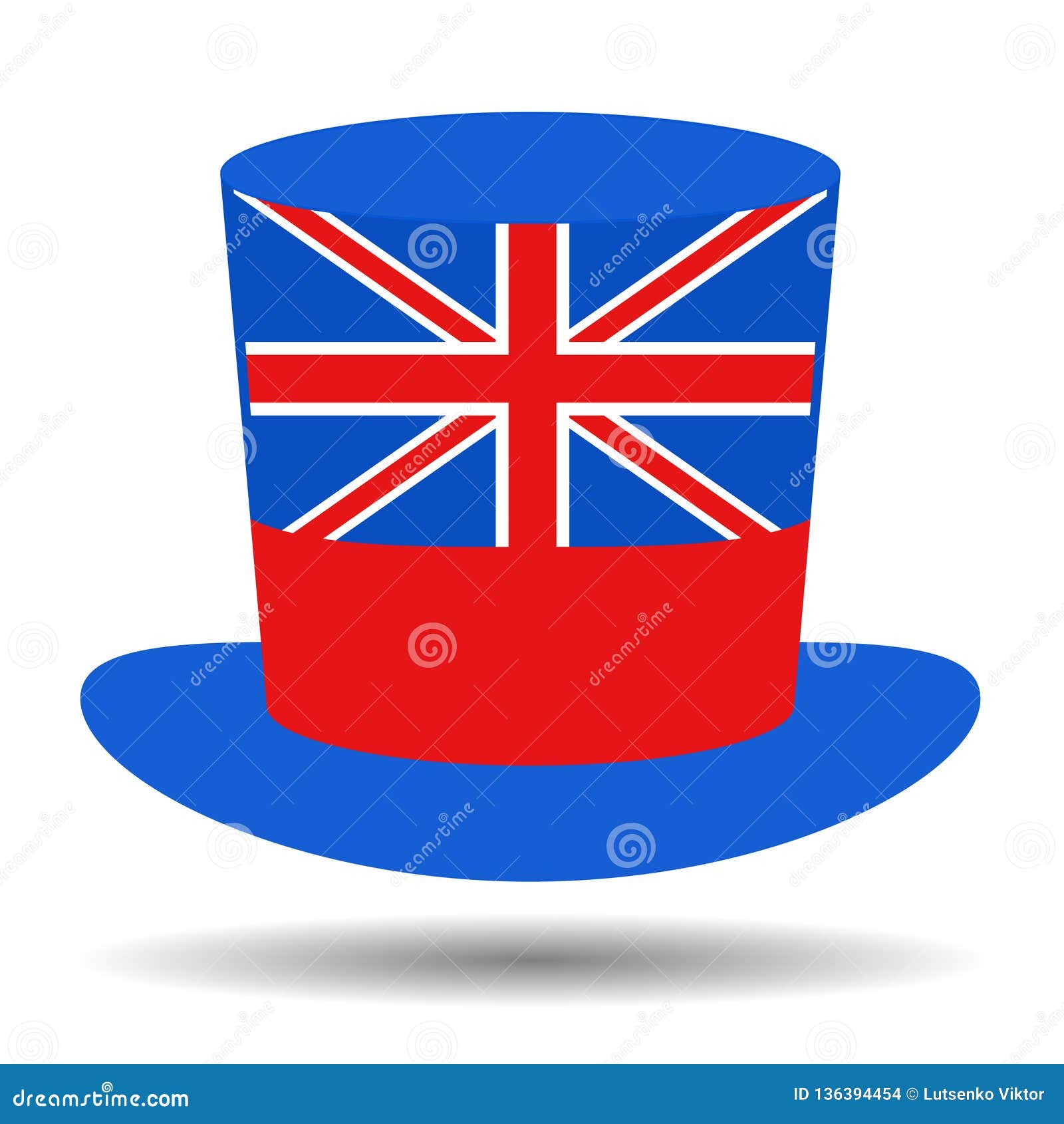 Fun English London Blue Hat Stock Illustration - Illustration of idea ...