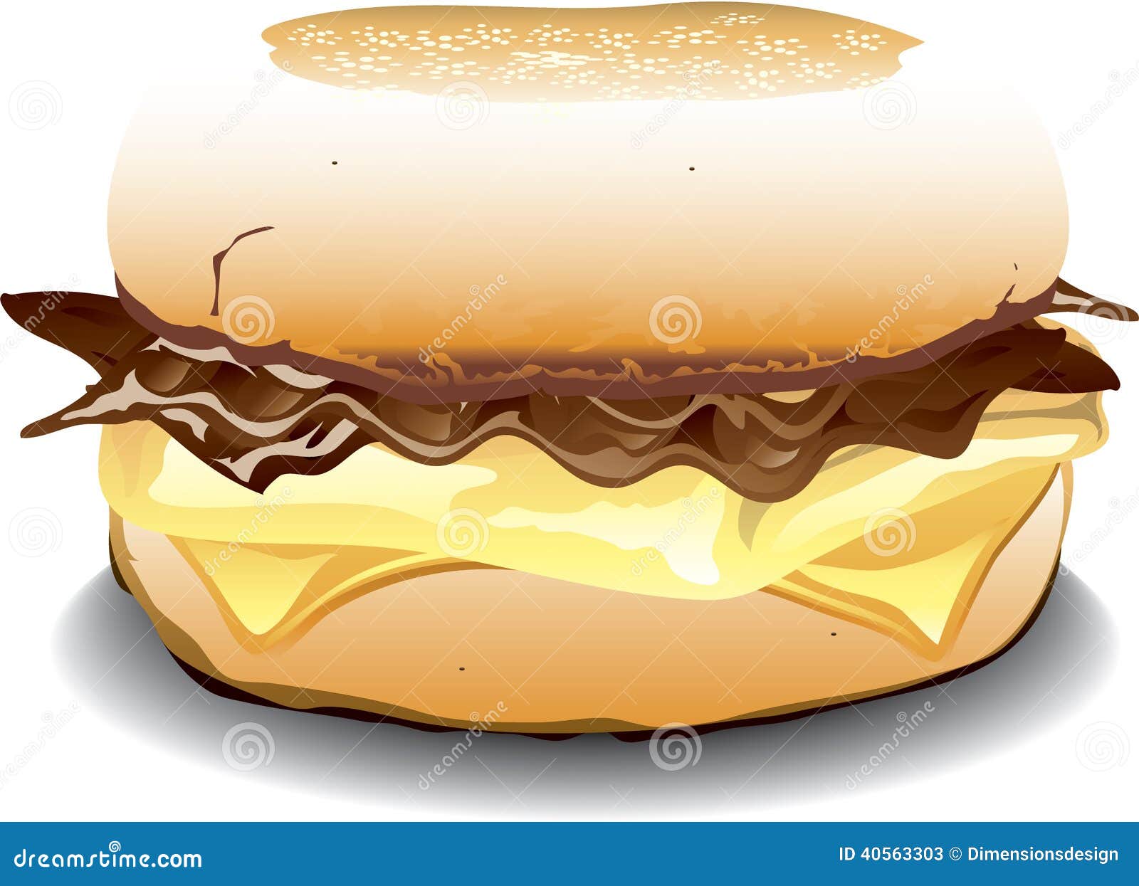 English Muffin Sandwich Cartoon Vector | CartoonDealer.com #40563357