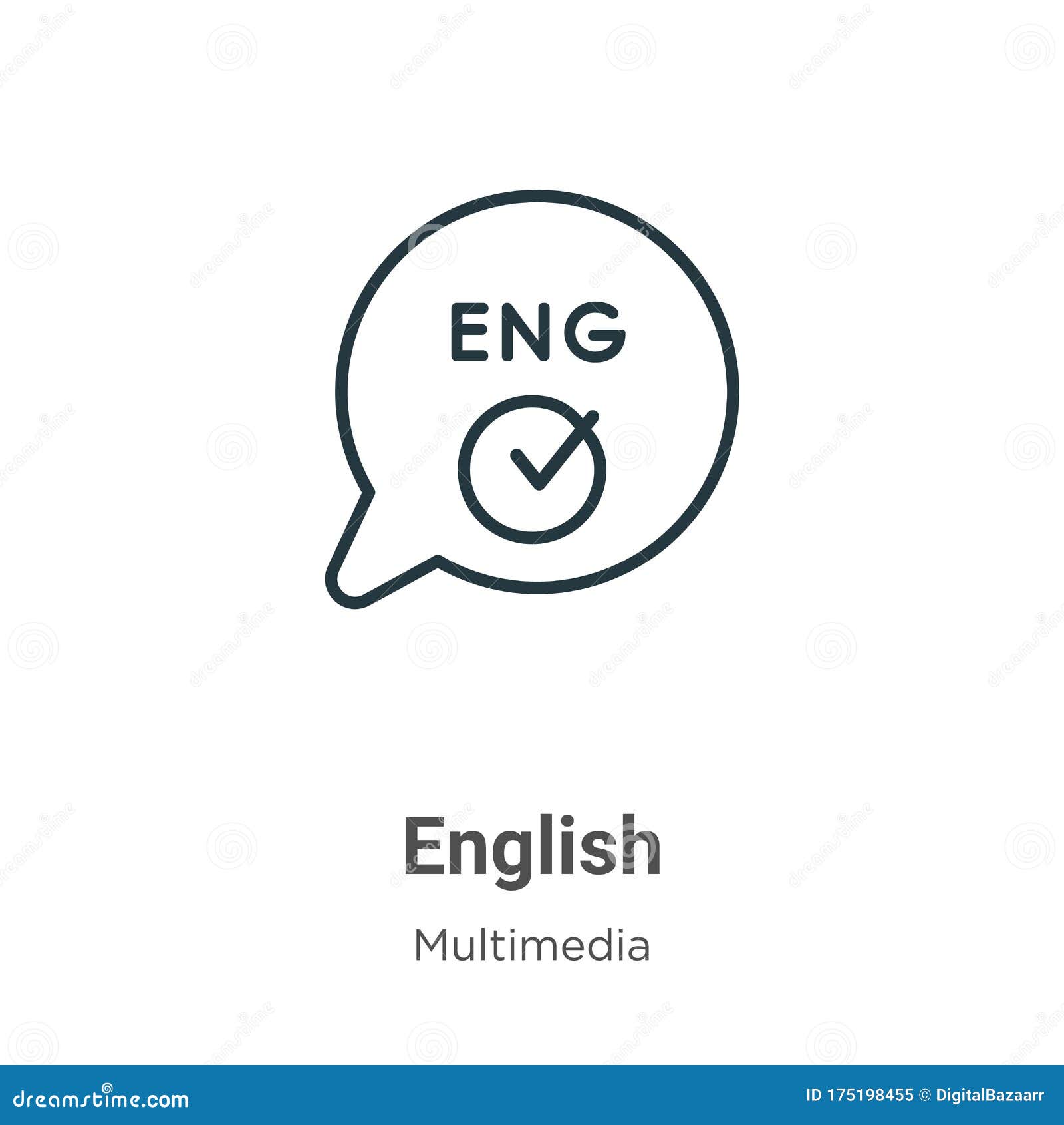 English Outline Vector Icon. Thin Line Black English Icon, Flat Vector ...