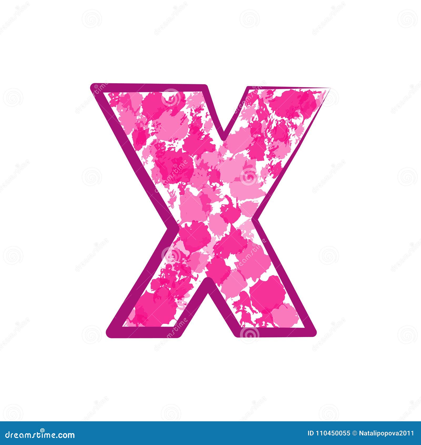 English Pink Letter X on a White Background. Vector Stock Vector ...