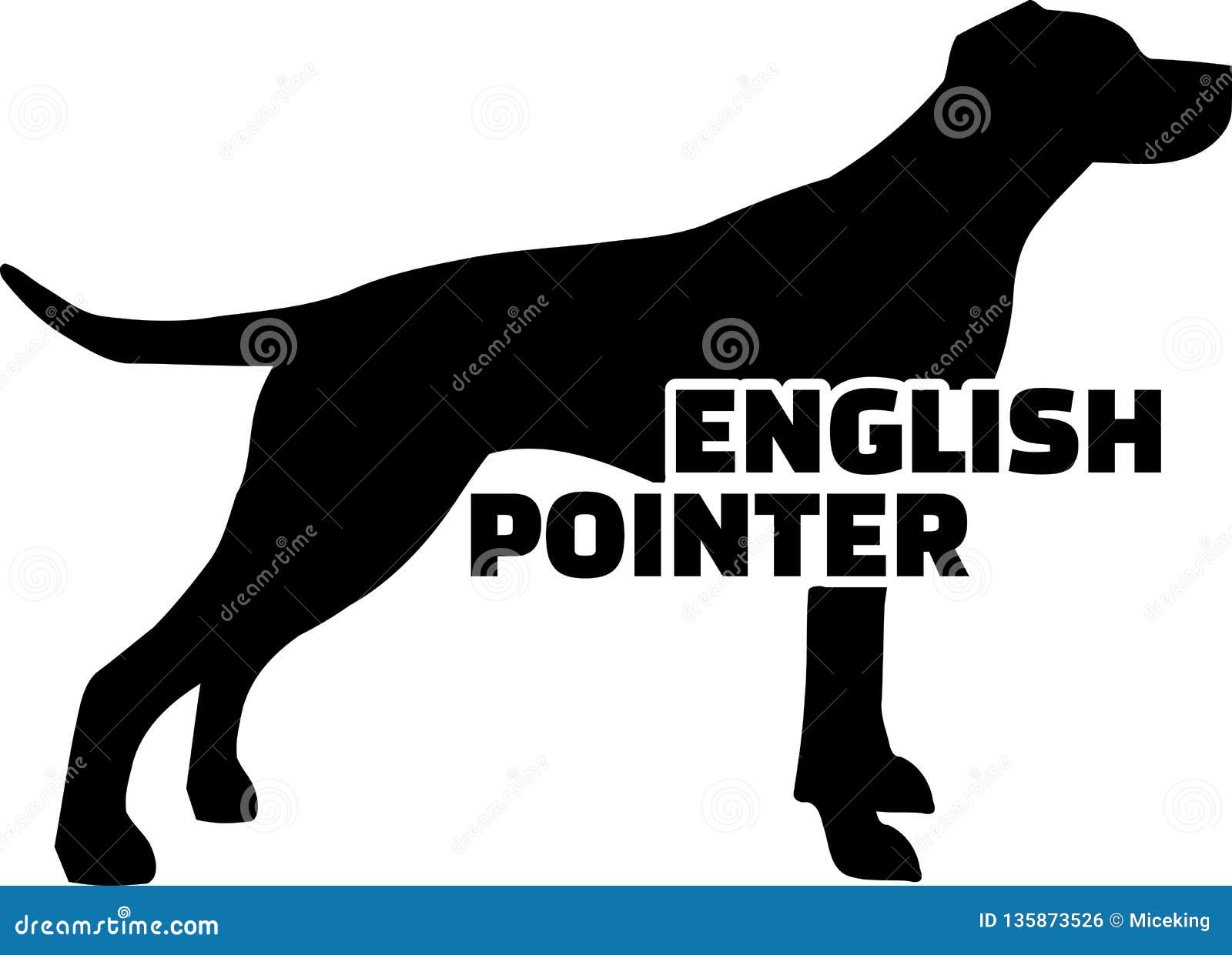 English Pointer Silhouette Real Word Stock Vector - Illustration of ...
