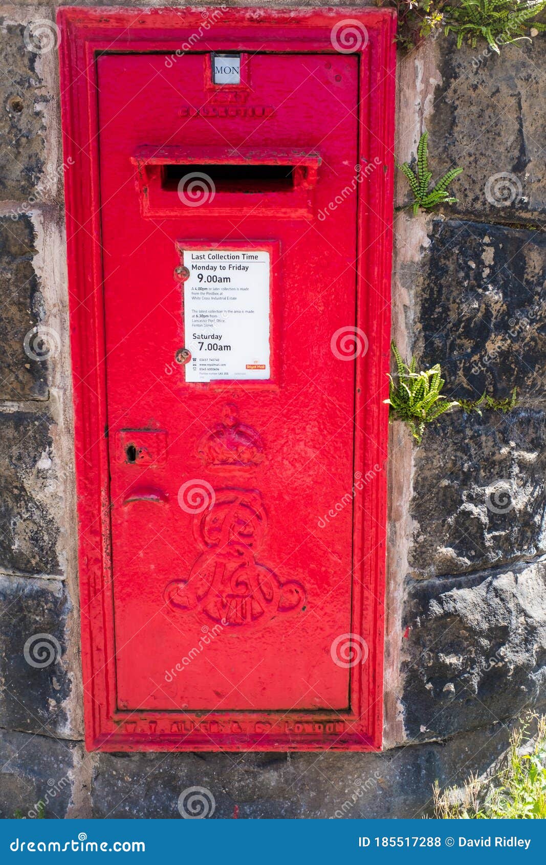 English Post Box in a Stone Wall Editorial Stock Photo - Image of ...