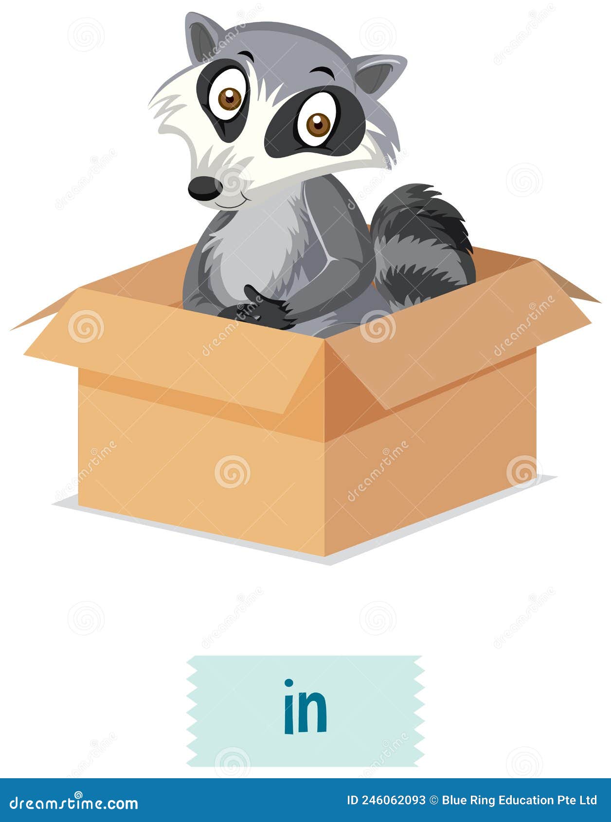 English Prepositions With Birds In The Boxes Cartoon Vector ...