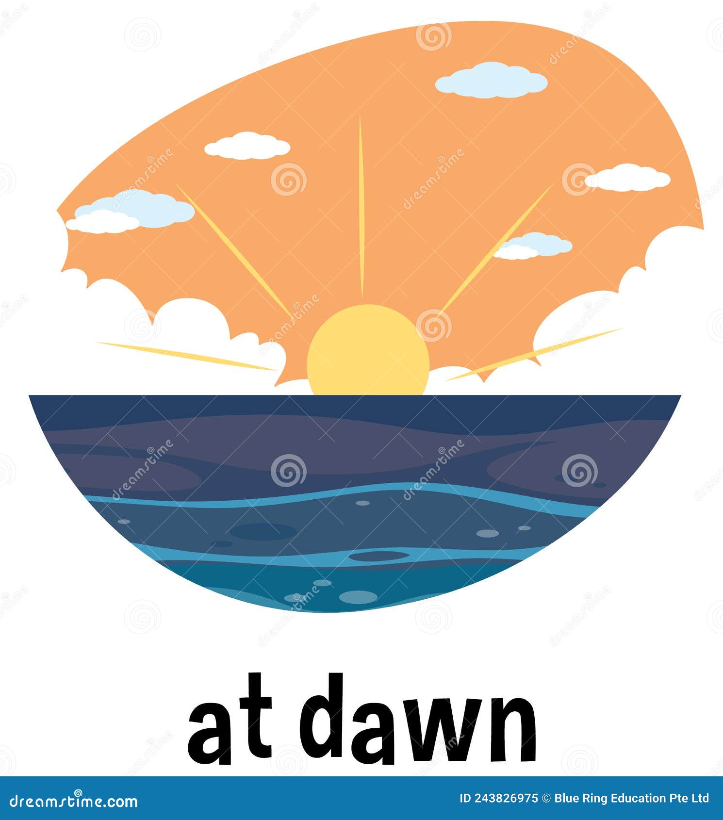 English Prepositions of Time for Children Stock Vector - Illustration ...