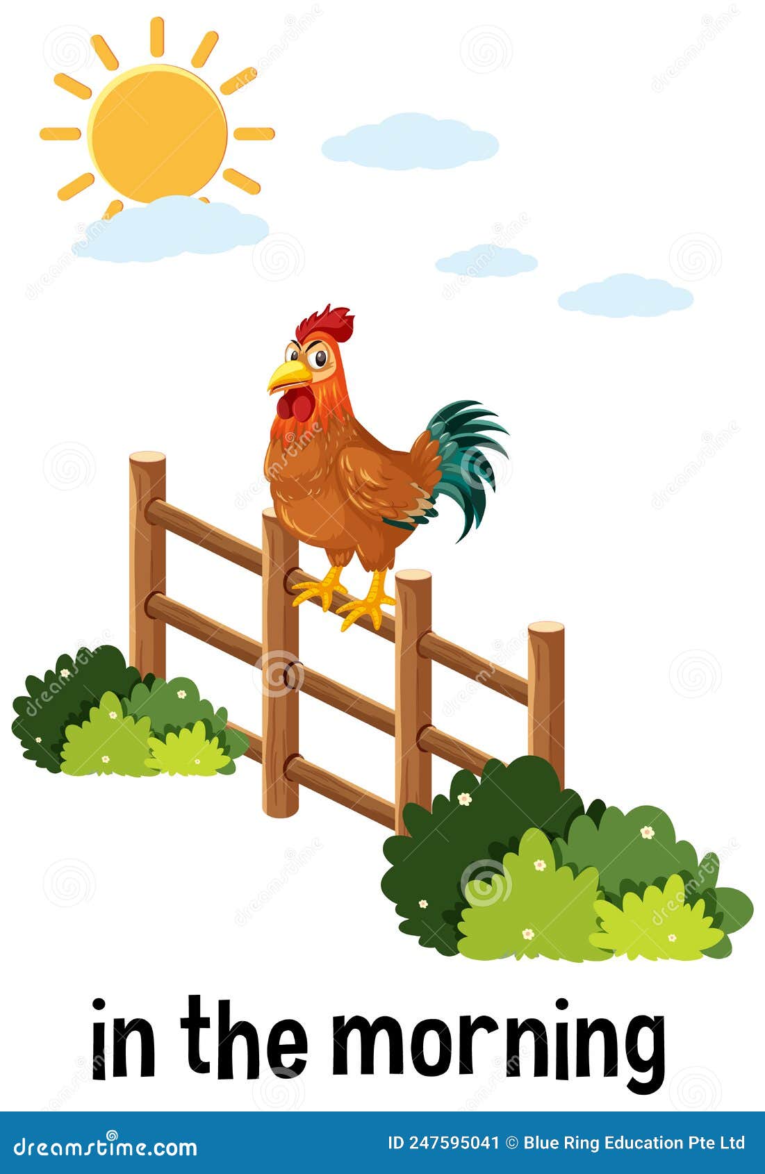 English Prepositions of Time for Children Stock Vector - Illustration ...