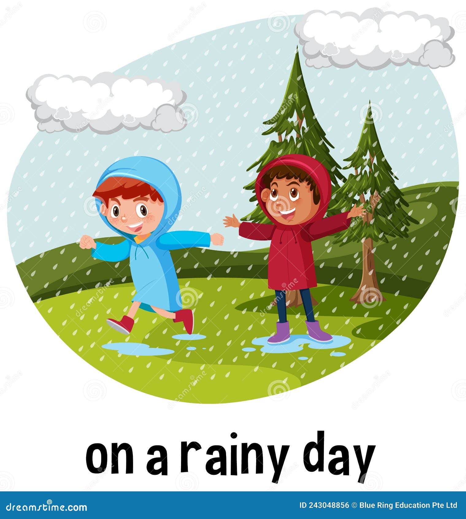 English Prepositions, Raccoon Sitting Beside Boxes Vector Illustration ...