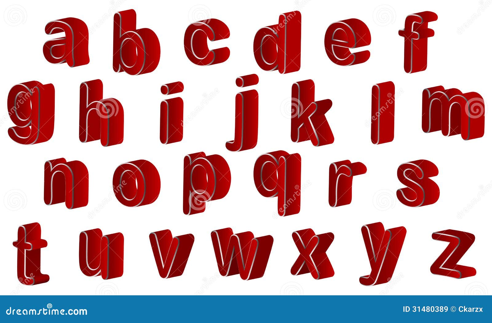 English Red Alphabet 3d (small) Stock Vector - Illustration of letter ...