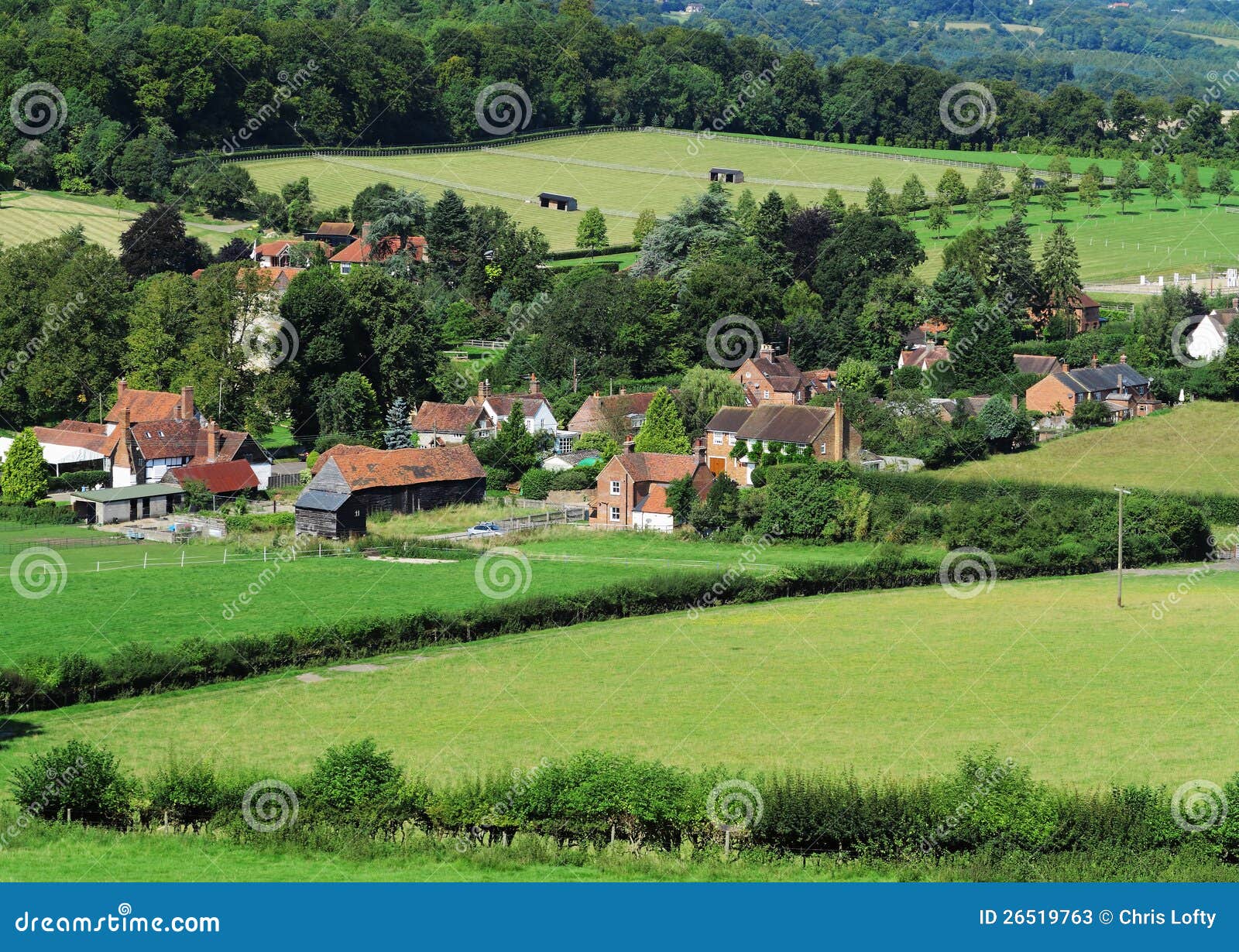 An English Rural Hamlet in Oxfordshire Stock Image - Image of fields ...