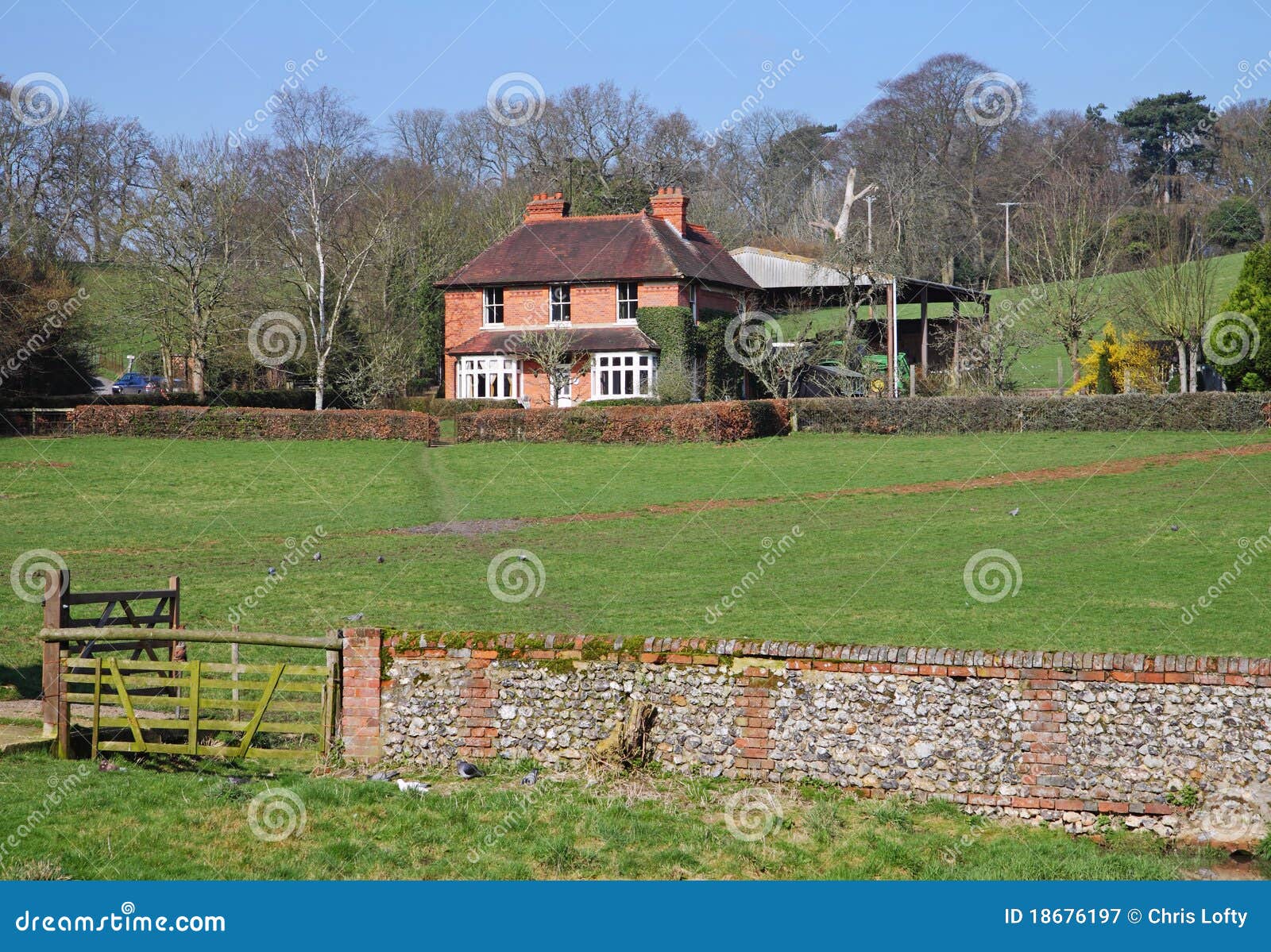 An English Rural Landscape with Farm Stock Image - Image of landscape ...