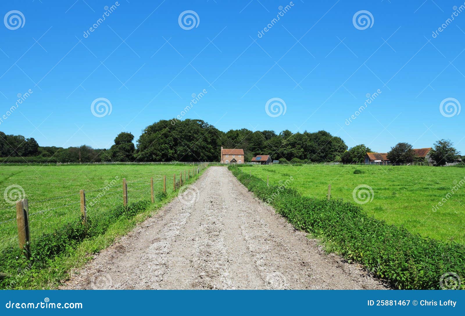 An English Rural Landscape with Farm Stock Image - Image of fence ...
