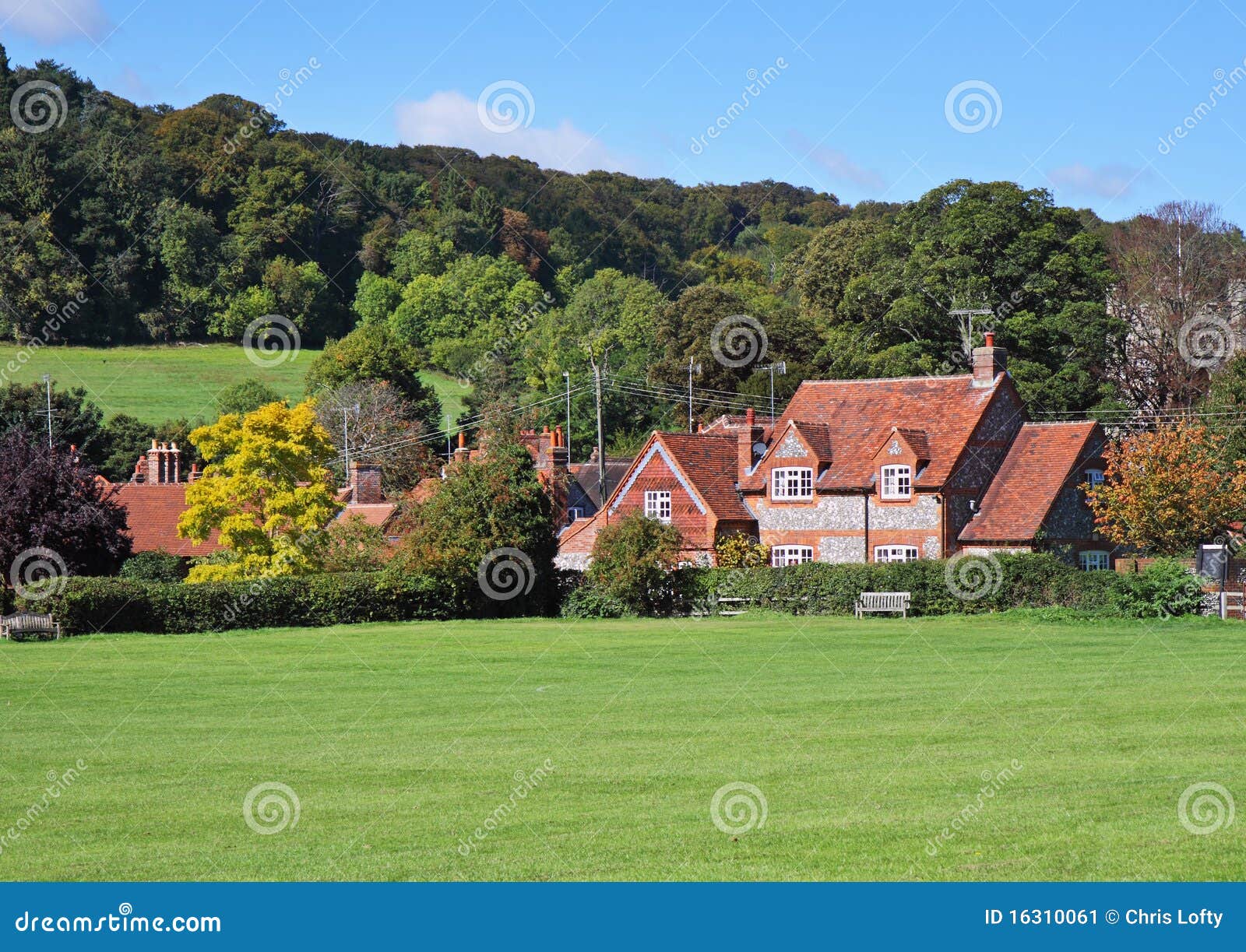 An English Rural Chiltern Landscape with Hamlet Stock Image - Image of ...