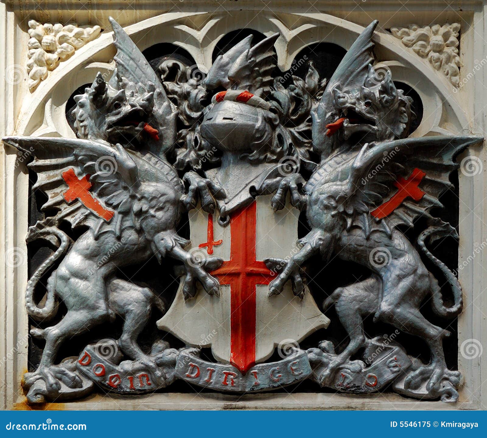An English Sign with Dragons and Helmet Stock Image - Image of england ...