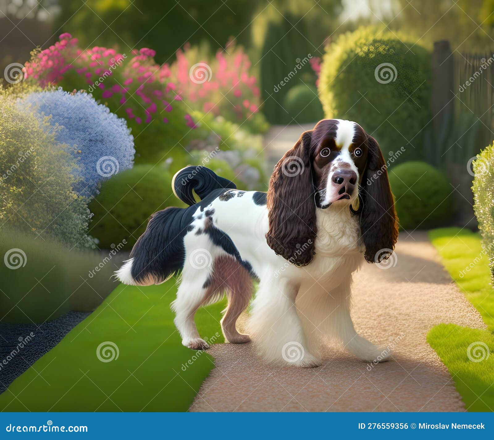 English Springer Spaniel Dog, Generative AI Illustration Stock ...