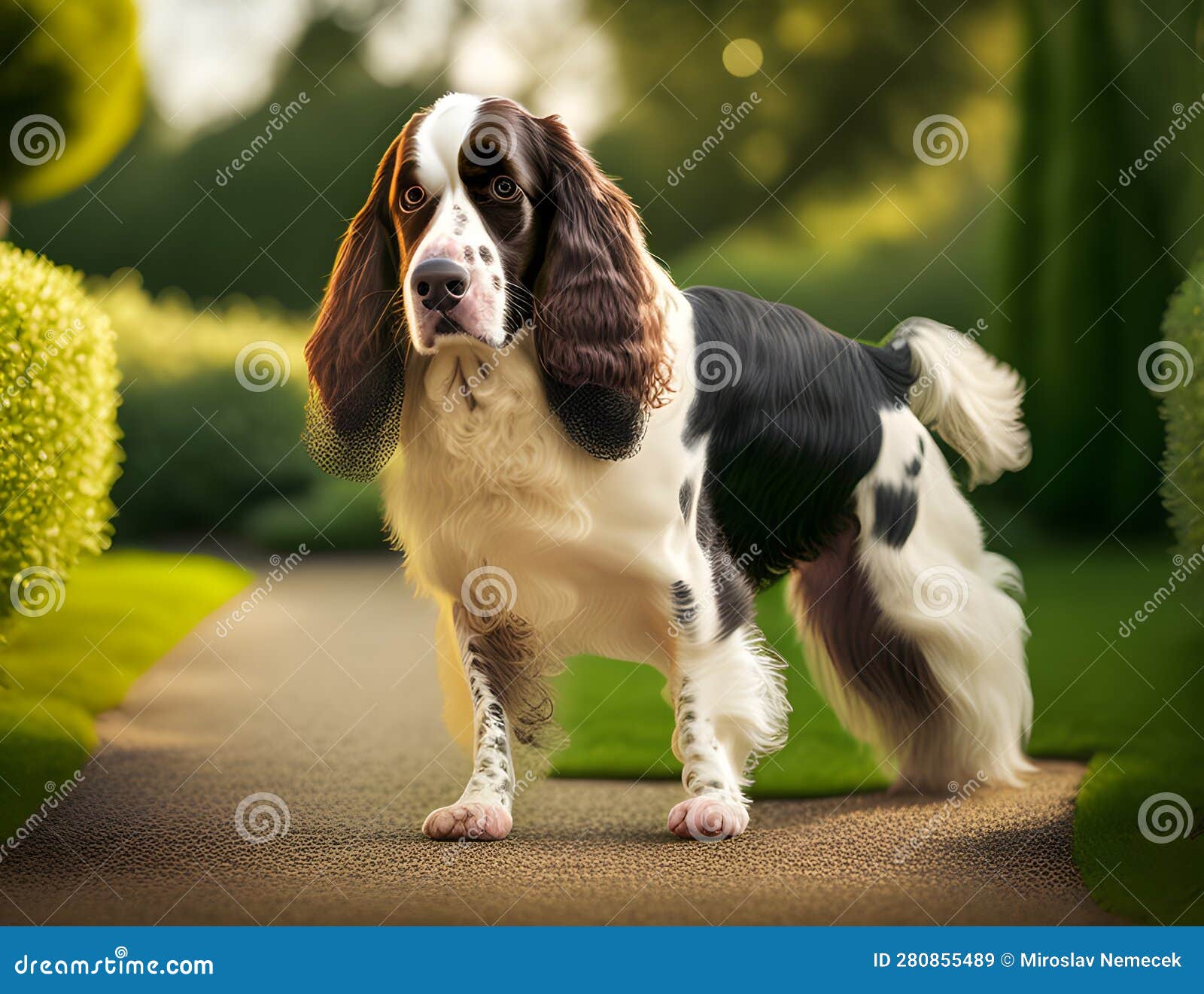 English Springer Spaniel Dog, Generative AI Illustration Stock ...