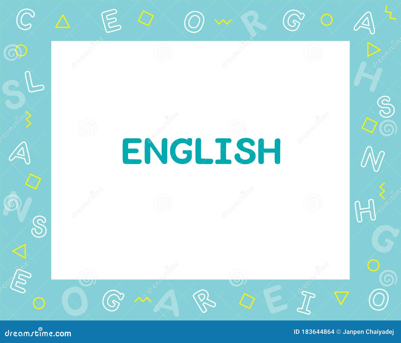 English Subject Frame, Design of Alphabet on Frame, Teaching Media ...