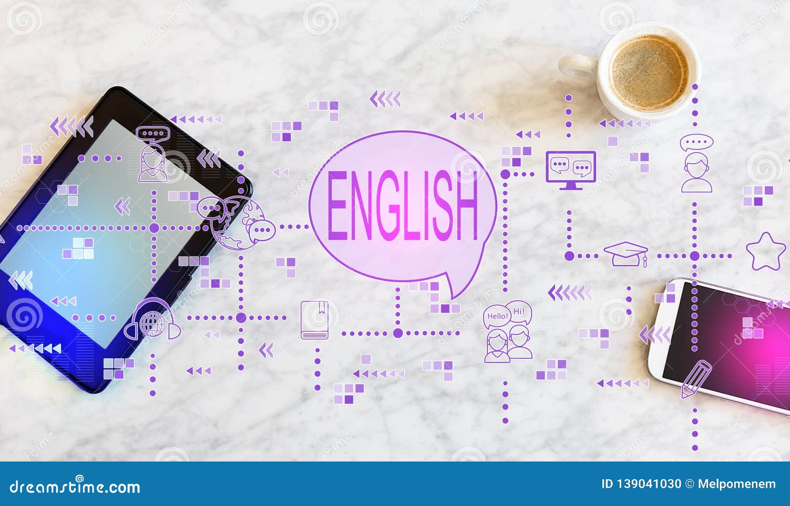 English with Tablet and Phone Stock Photo - Image of lifestyle ...