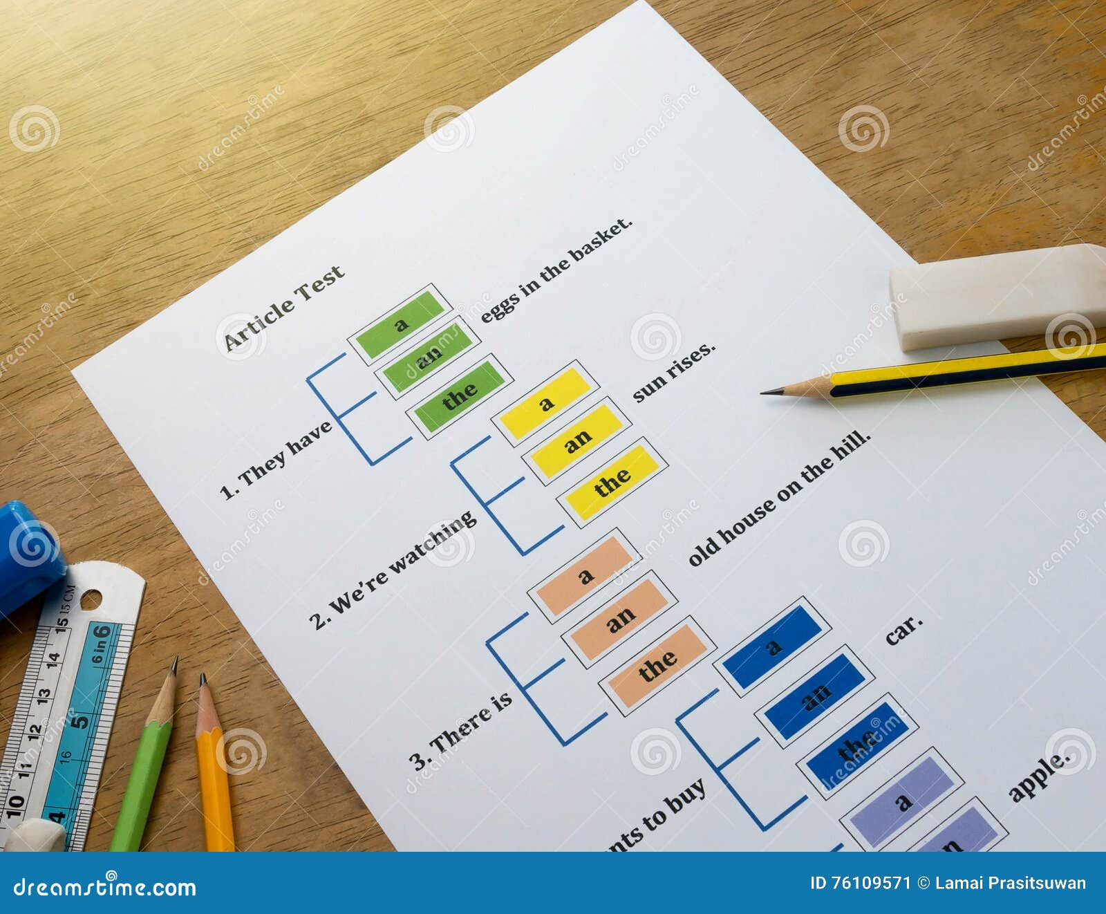 English test sheet stock image. Image of examination - 76109571