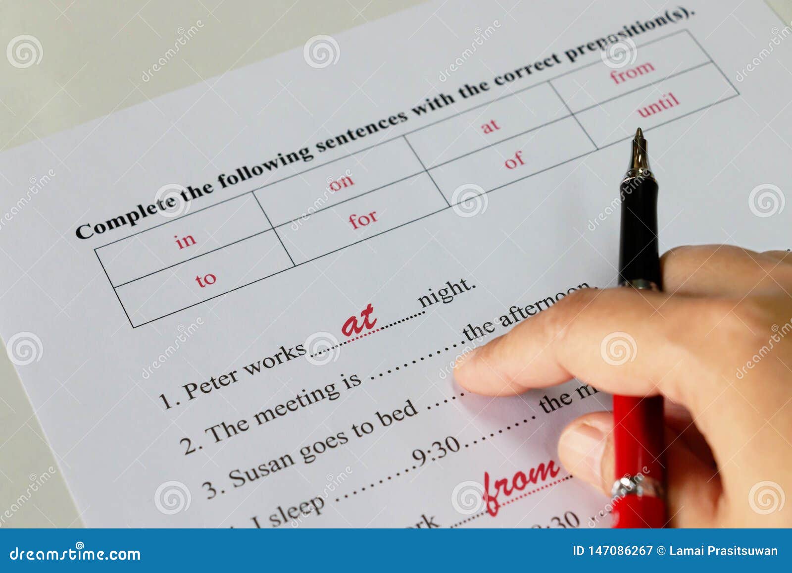 English test on table stock image. Image of word, student - 147086267