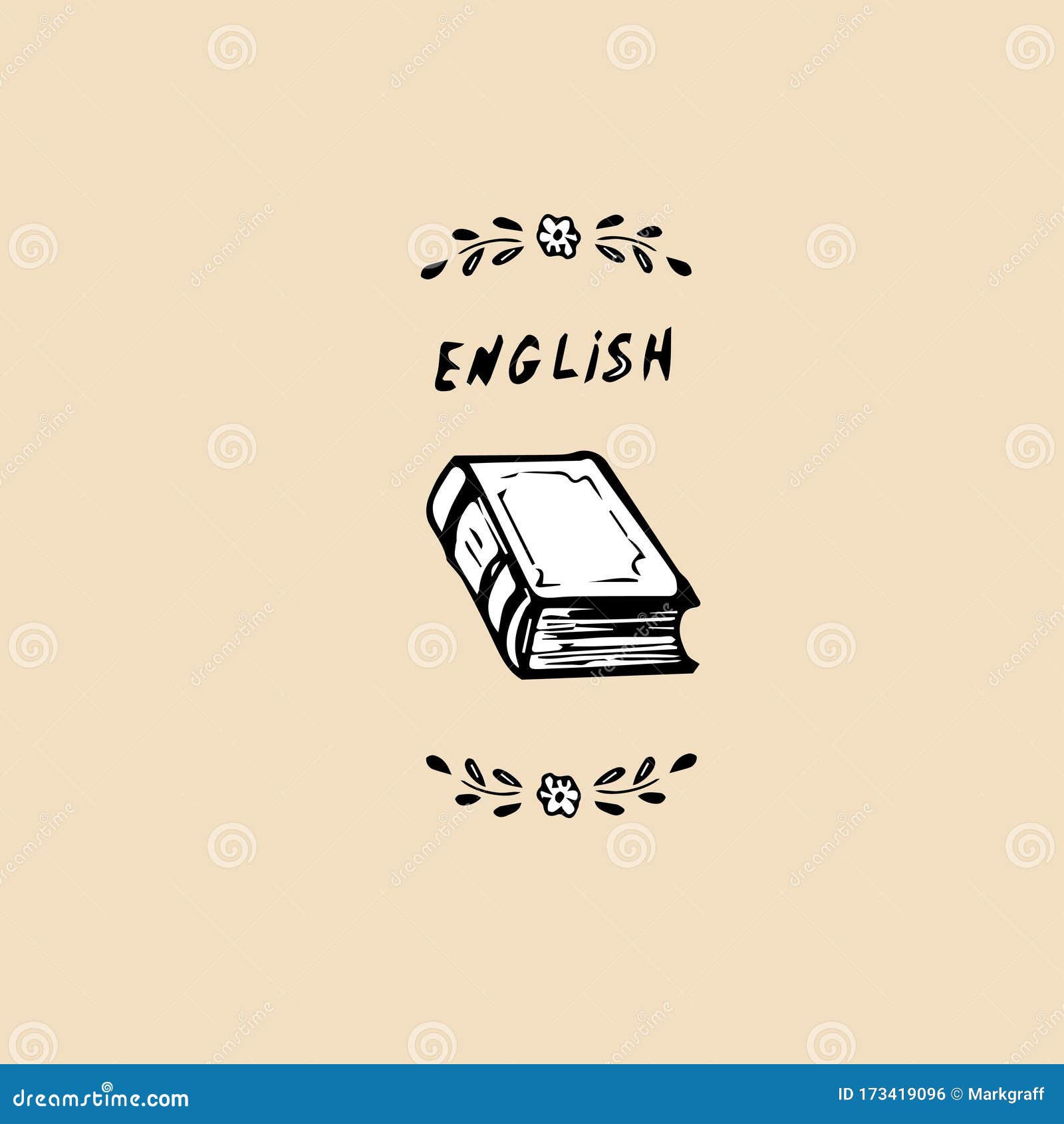 English Textbook. Hand Drawn Concept. Stock Illustration - Illustration ...